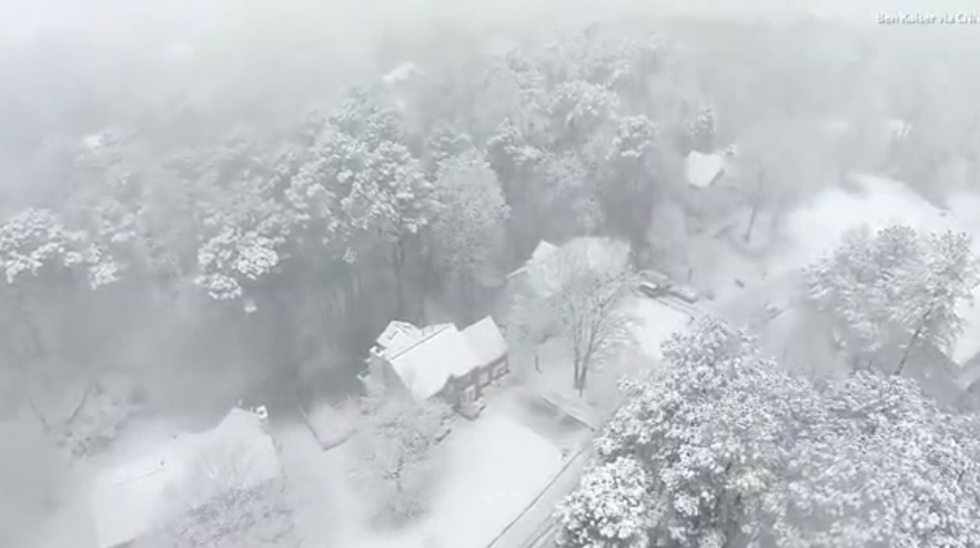 Awesome Drone Footage Shows Incredible Frozen Landscapes in These Towns